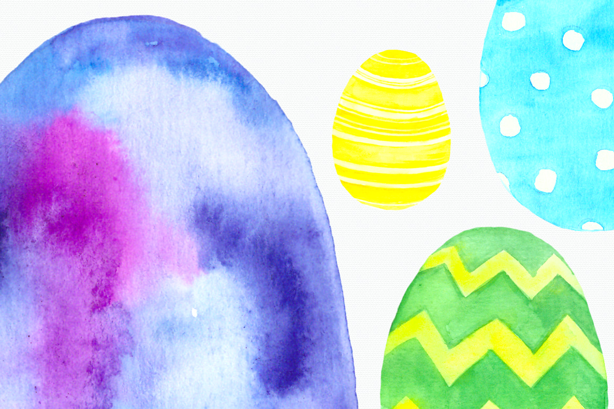 Watercolor Easter Eggs Clip Art Set, an Object Graphic by Tati Bordiu
