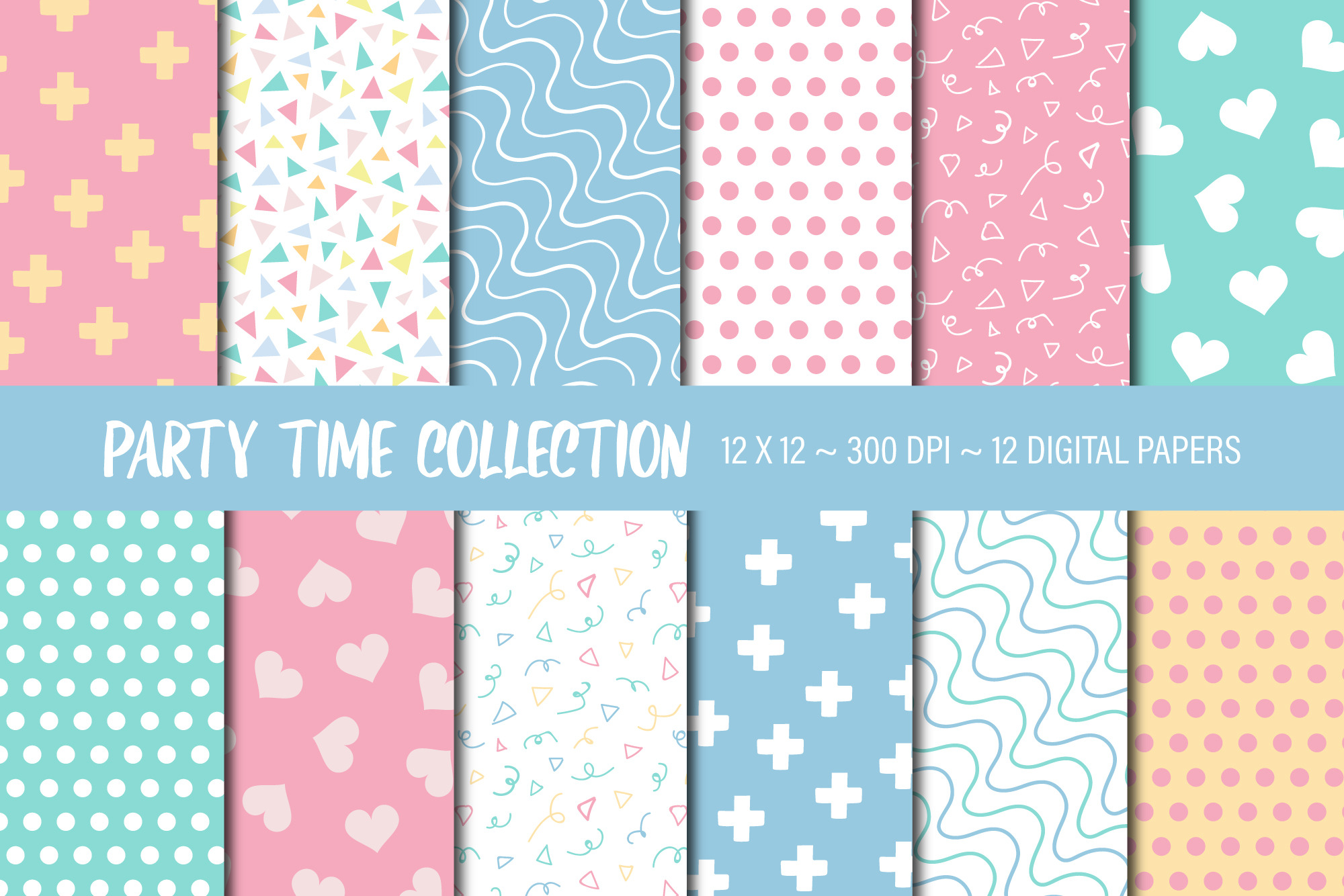 Party Time Scrapbook Paper, a Pattern Graphic by Patterns for Dessert ...