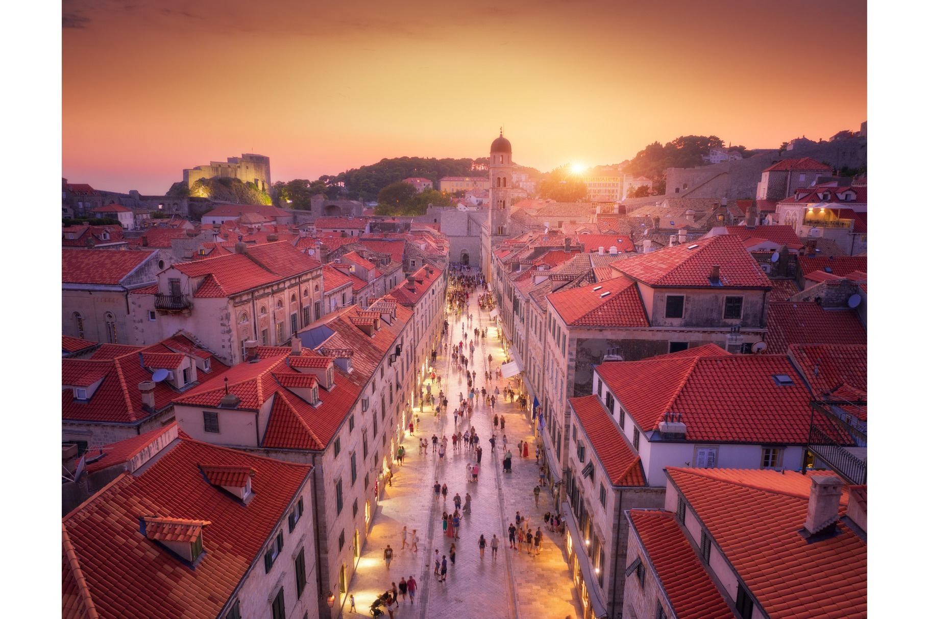 Aerial view of beautiful old city at, an Architecture Photo by den-belitsky