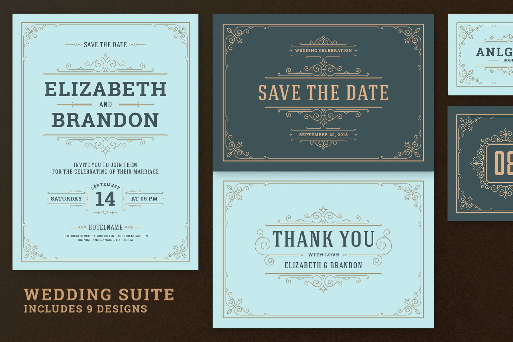 Wedding Invitation Suite, an Invitation Template by Vasya Kobelev