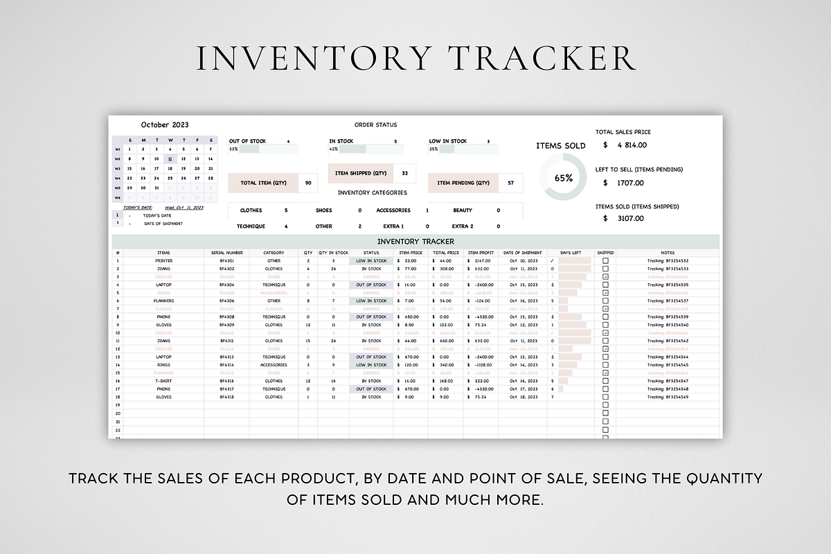 Business Inventory Tracker Template, a Templates & Theme by BRANDcontent