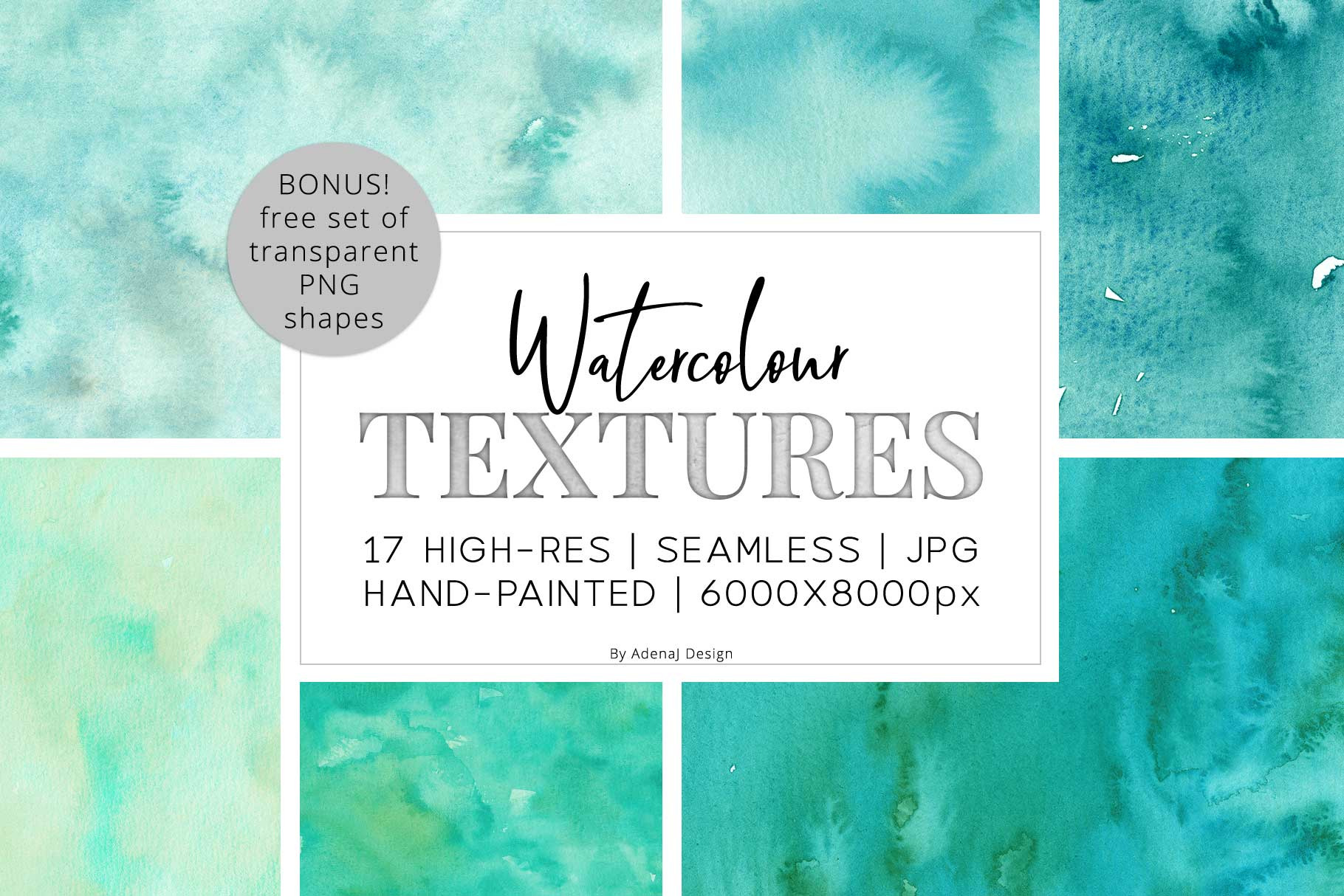 17 Huge Seamless Watercolor Textures, a Texture Graphic by AdenaJ