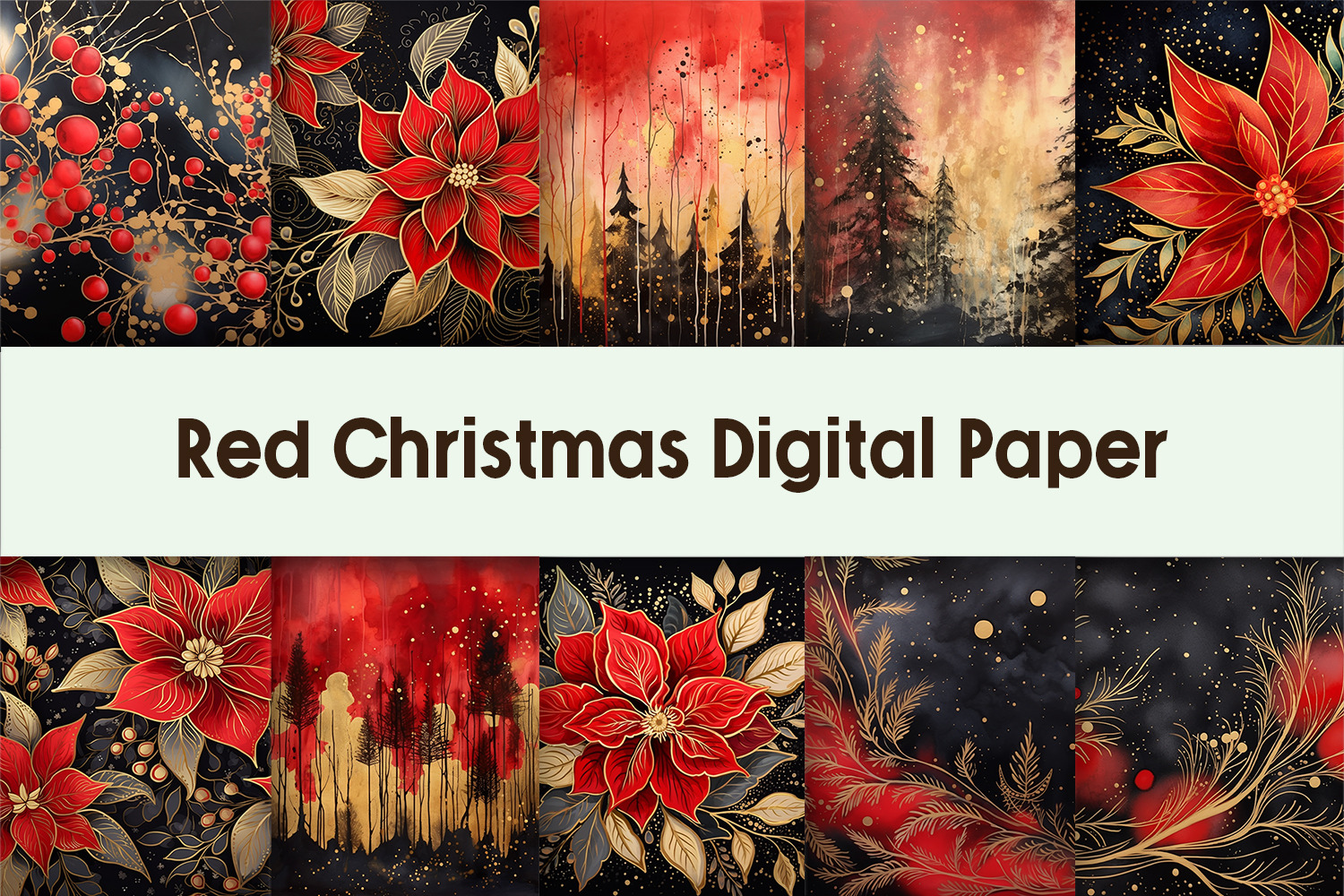 Red Christmas Digital Paper, a Background Graphic by AdriOP