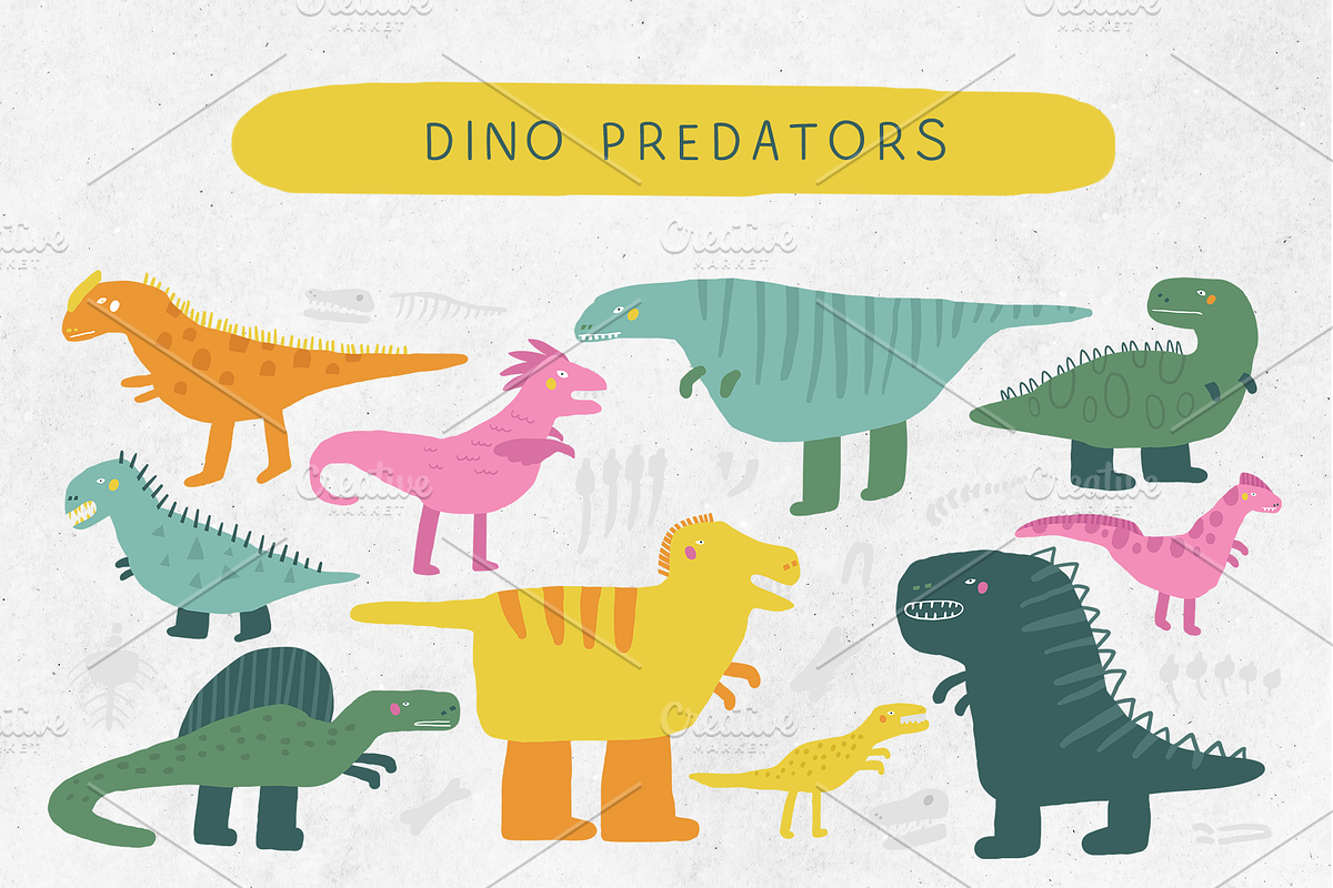 Dino Dinosaurs clip art, an Object Graphic by Veresk