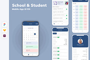 School & Student Mobile App UI Kit, an UI Kit Template by uicube