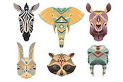 Geometric abstract animals head., an Animal Illustration by Rimma