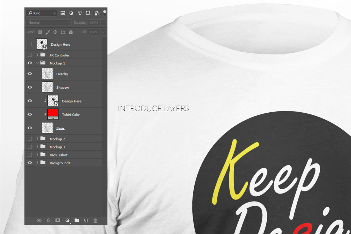 Realistic T-shirt Mock-up Vol 5, a Shirt Mockup by DESIGNAVO