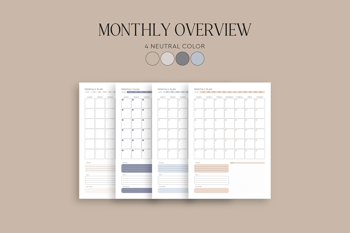 Monthly Printable & Digital Planner