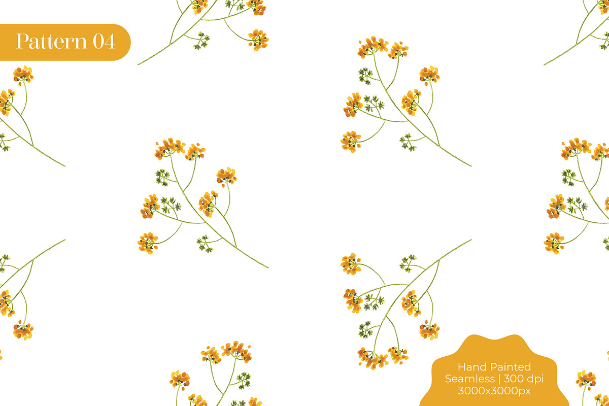 Dainty Yellow Floral Pattern