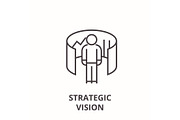 strategic vision line icon, outline sign, linear symbol, vector, flat ...