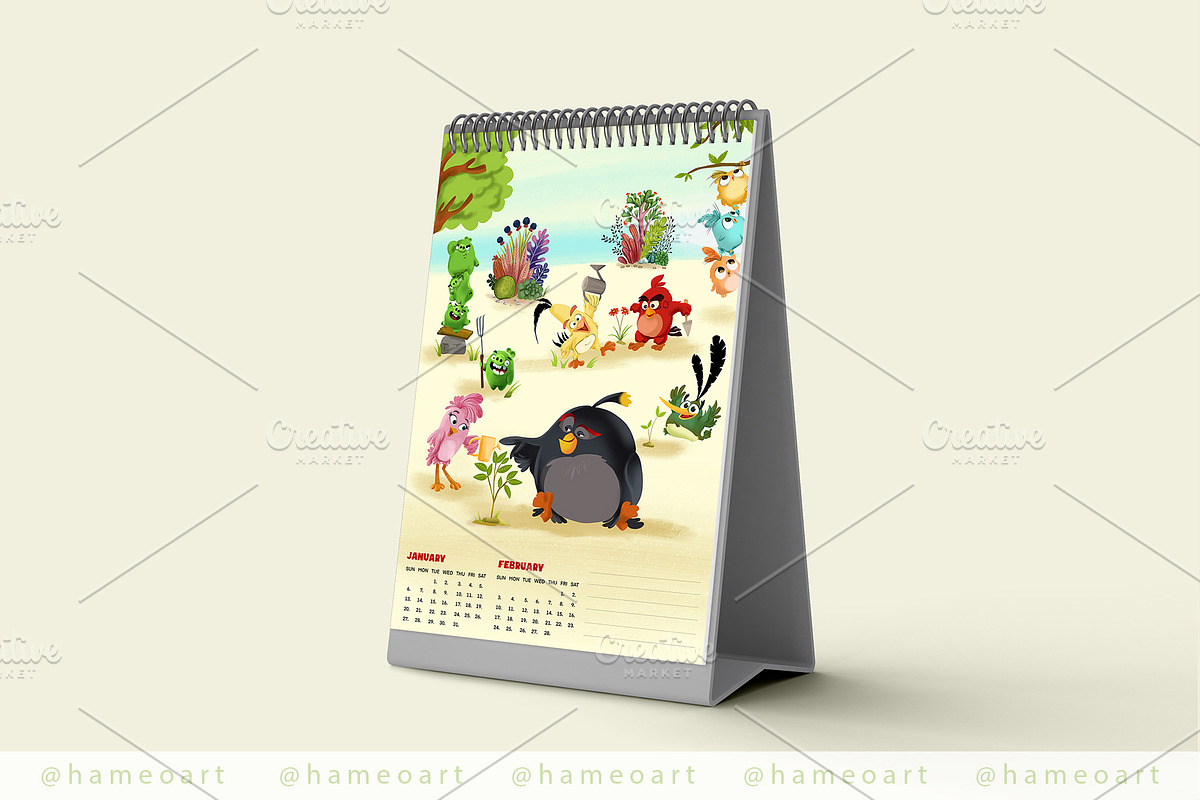 Cute Cartoon Calendar 2020, an Object Graphic by Hameoart Shop