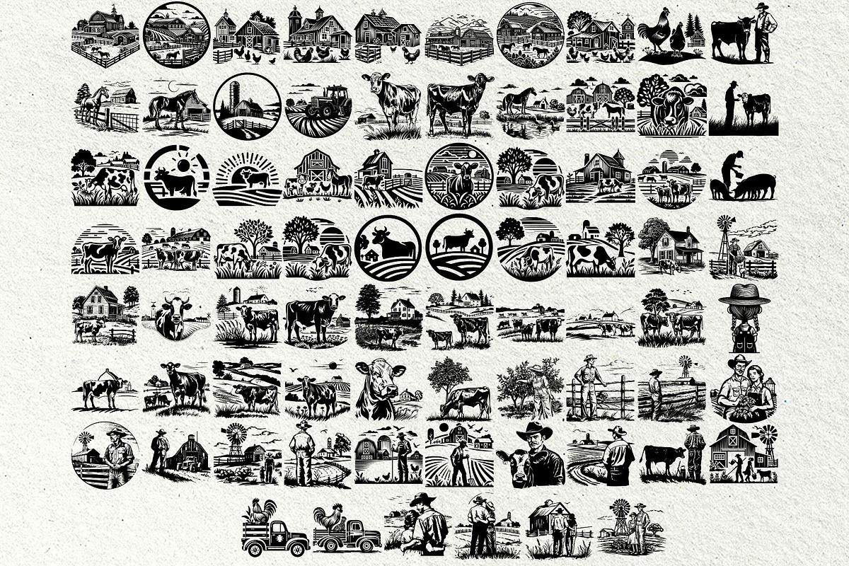 Farm Scene SVG Bundle, an Animal Illustration by DENIDigitalArtSudio