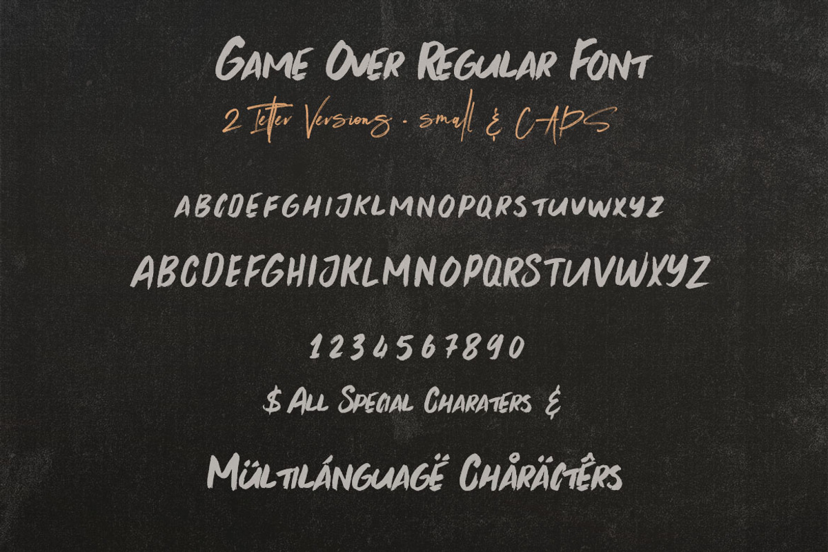 Game Over Brush & SVG Font, a Font by Cruzine