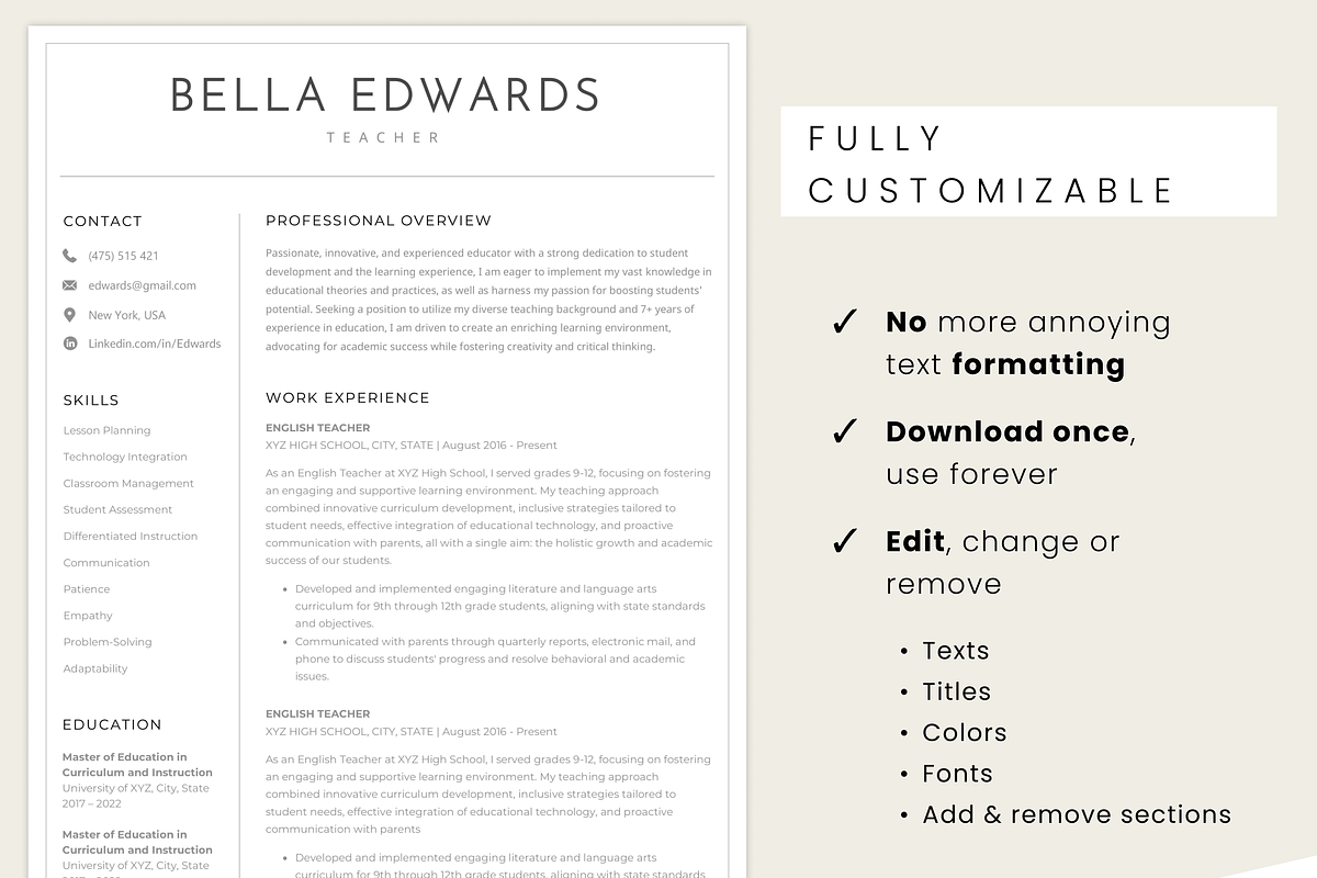 Clean, Simple, Minimalist Resume