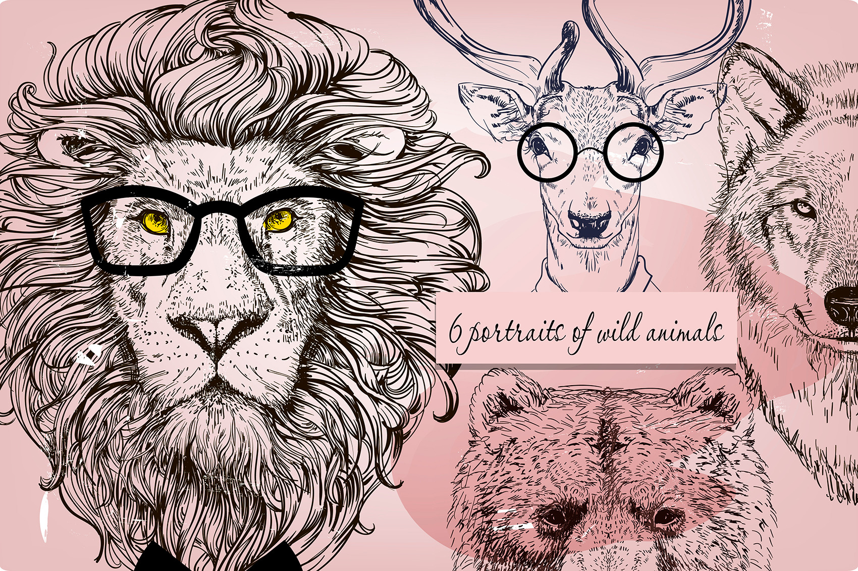 set with wild characters, an Animal Illustration by Eve Farb