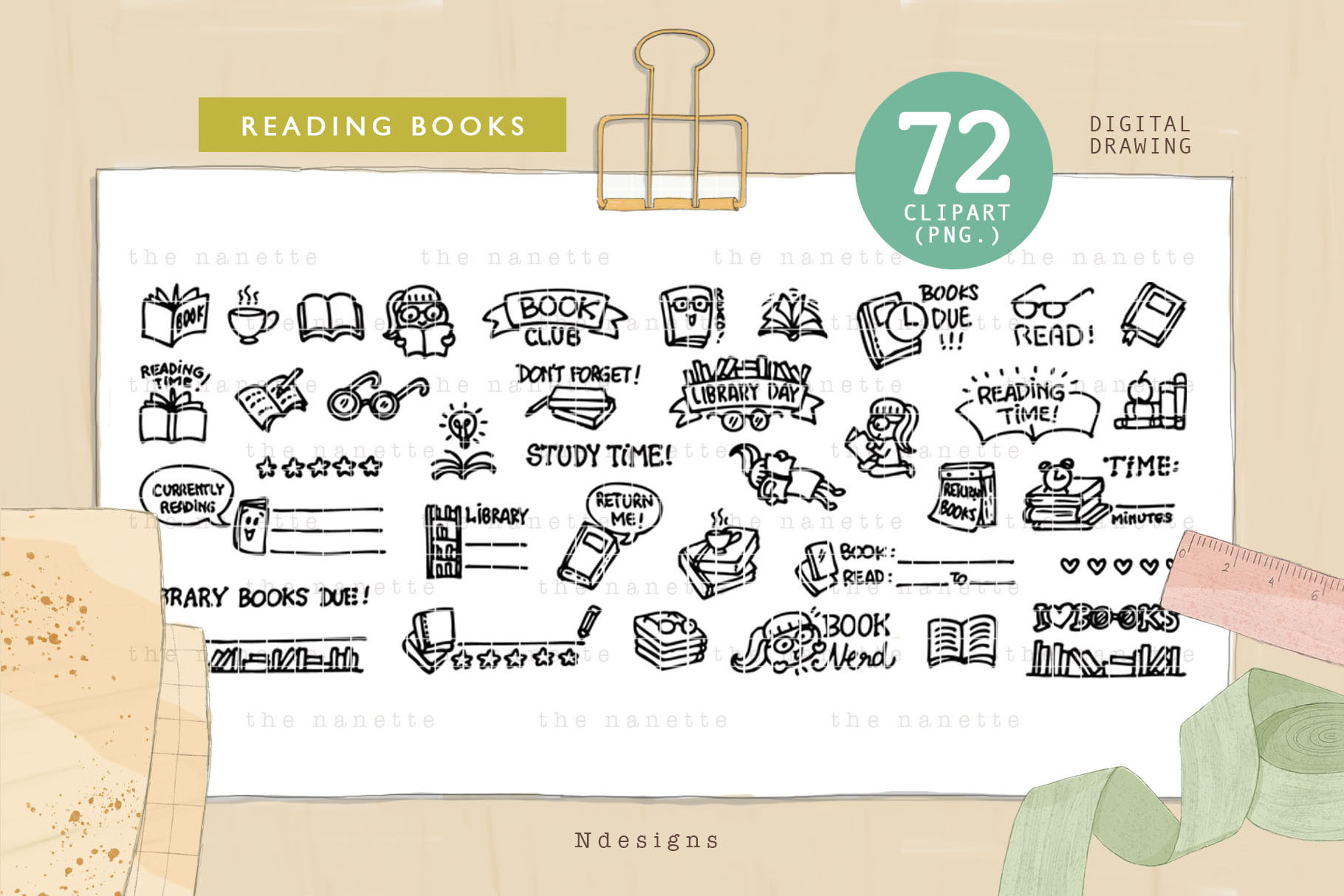 Doodle Drawing Books Library, an Illustration by NDesigns