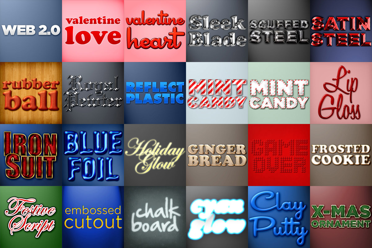 Photoshop Styles Mega Collection 1, a Layer Style Add-On by Design Panoply