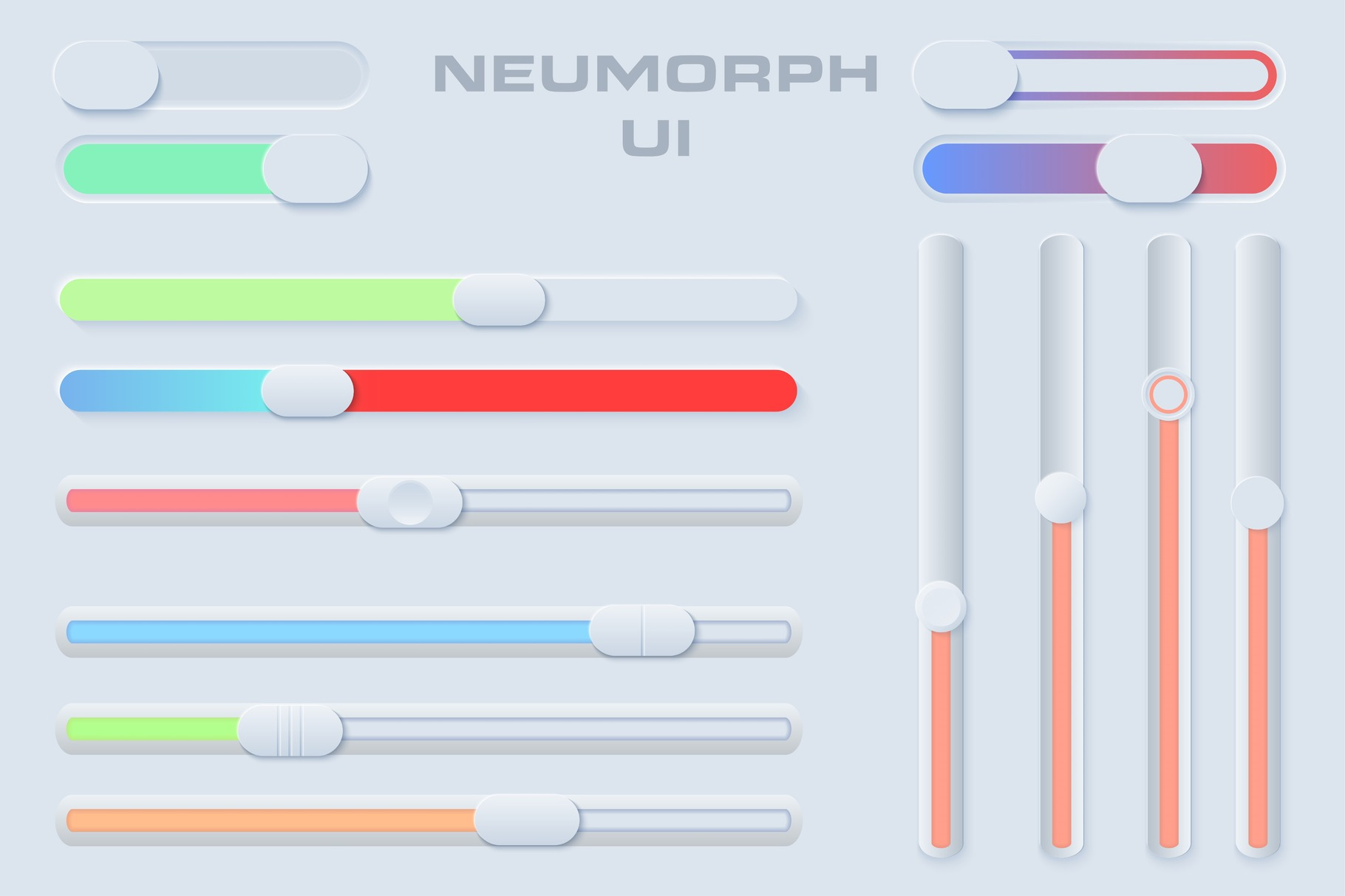 neumorphic UI circle set | Illustrations ~ Creative Market