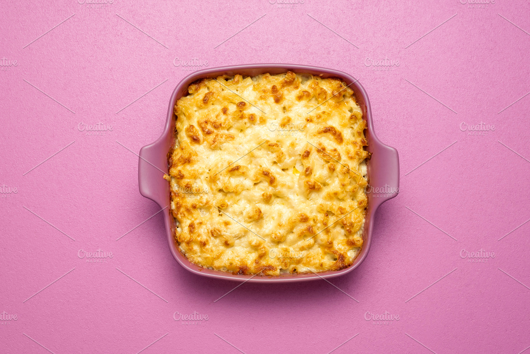 Mac and cheese oven-baked, top view., a Food & Drink Photo by ...