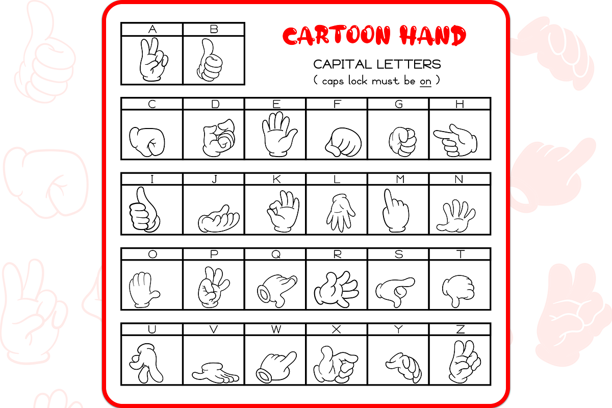 Cartoon Hand Doodles - Dingbats Font, a Symbol Font by WADLEN