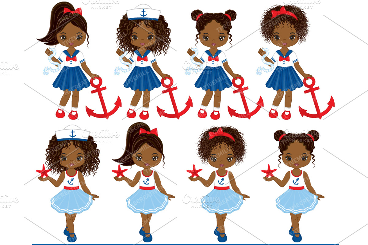 Vector Nautical Kids Clipart, an Illustration by TheCreativeMill