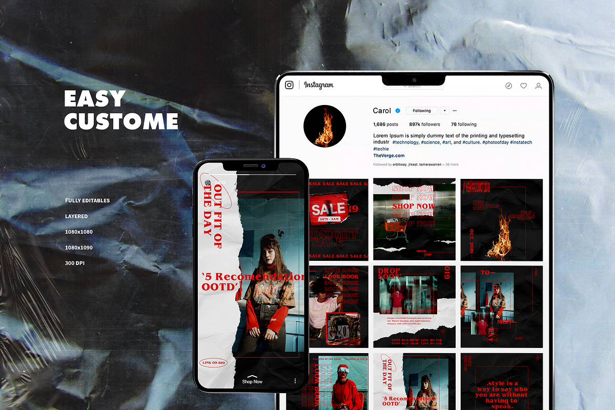 Instagram Template vol.4, a Social Media Template by Haws.std