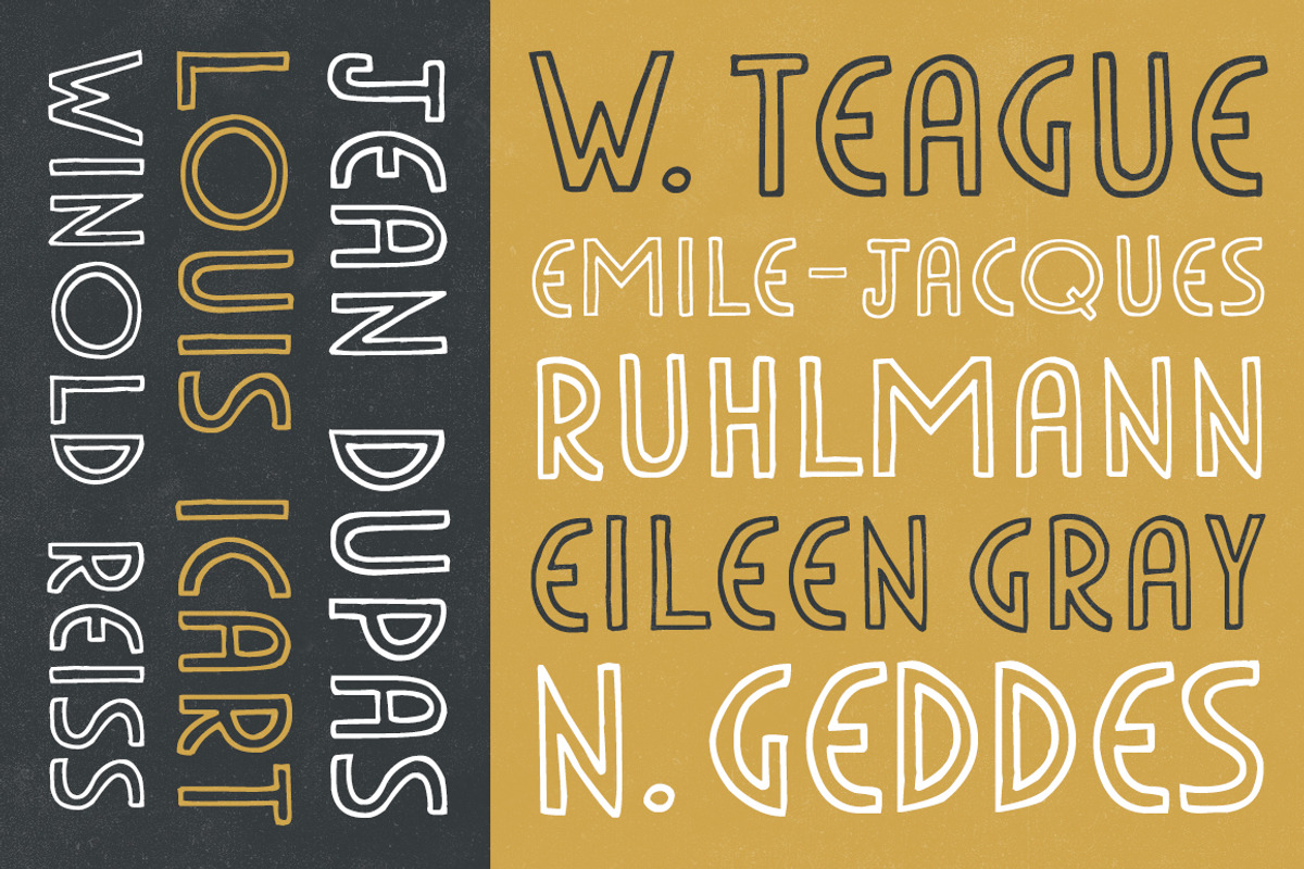 HandDeco Outline, a Sans Serif Font by Satchel & Sage