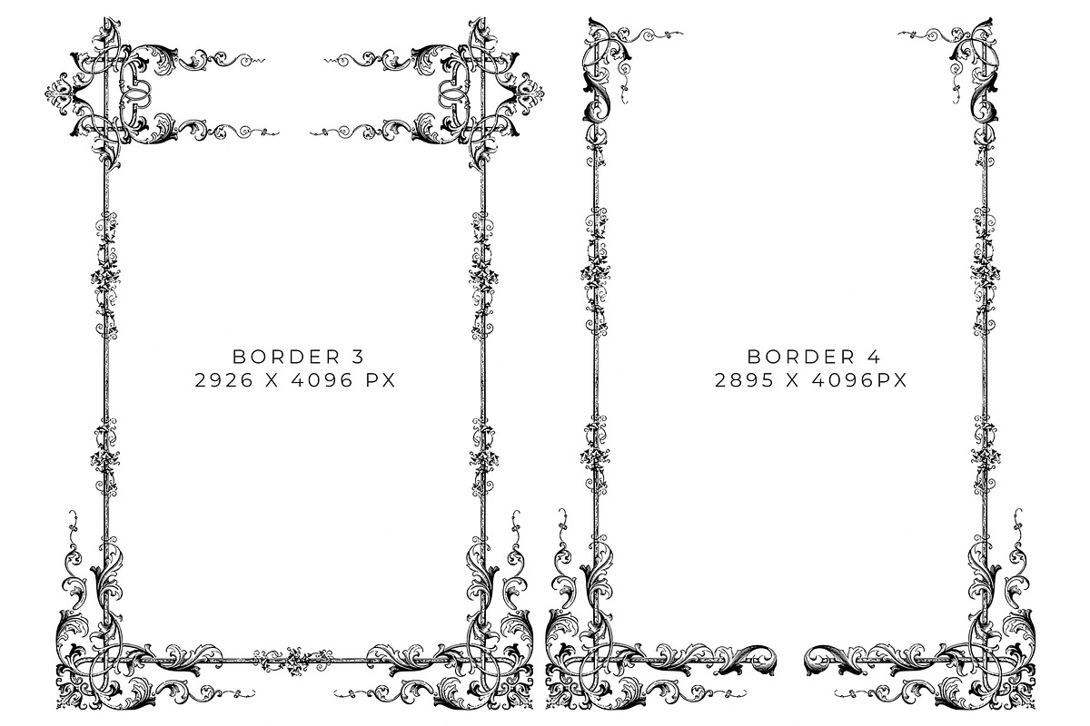 Rustic Baroque Borders Clipart, a Decorative Illustration by AW Studios