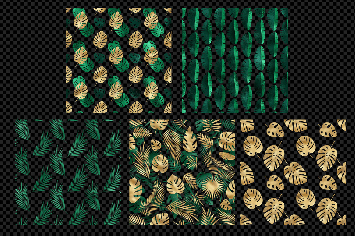 Tropical Leaf Pattern Overlays, a Pattern Graphic by Digital Curio