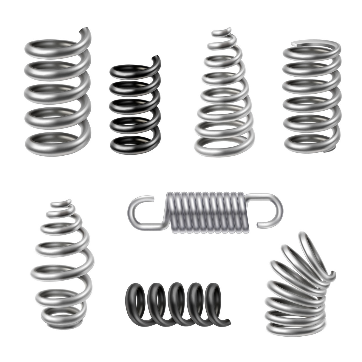 Realistic metal springs, a Decorative Illustration by Macrovector
