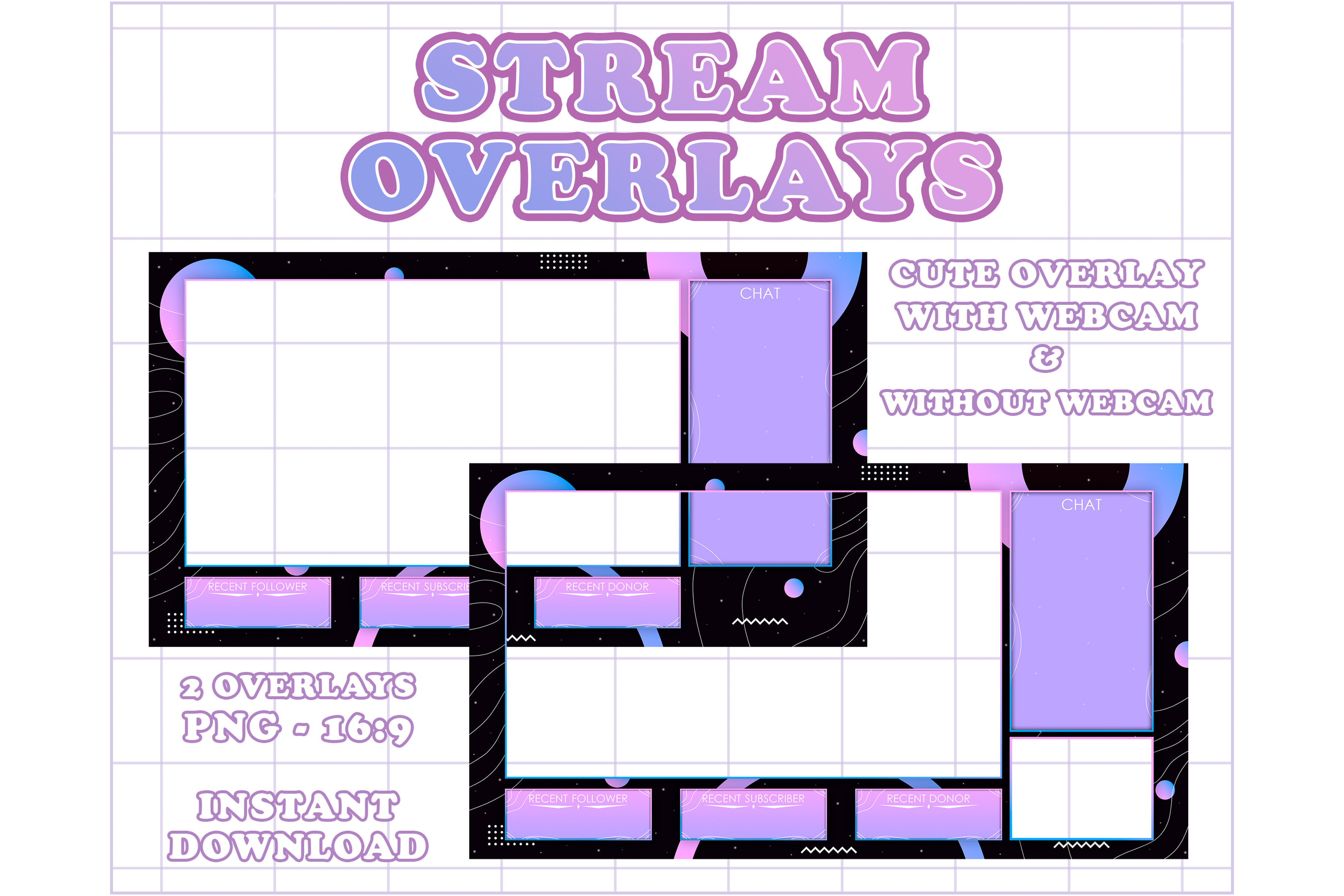 Twitch Cute Stream Overlays, a Templates & Theme by BuffikShop