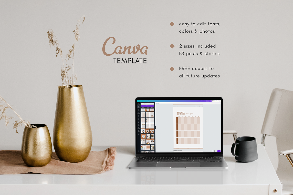 2024 Journal Planner Canva Template, a Design Template by Studio Soluna | Creative Market