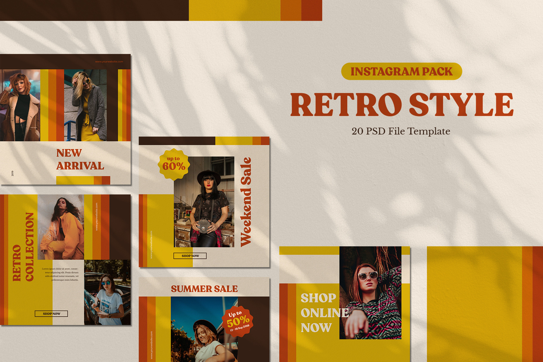 Retro Style - Instagram Pack, a Social Media Template by uyo66