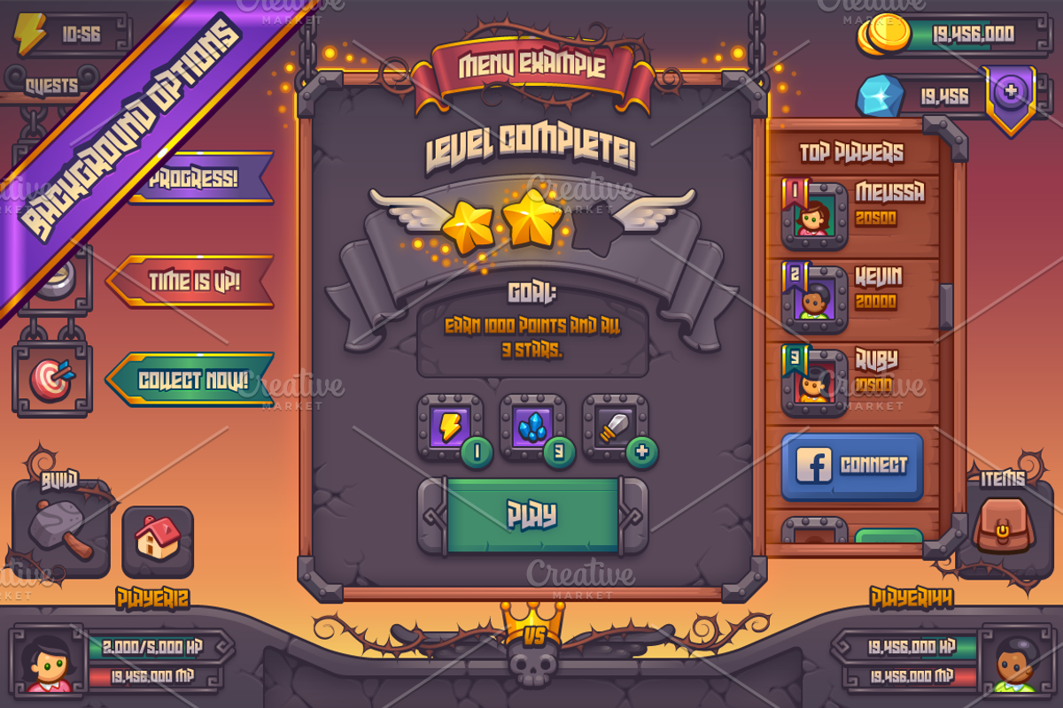 Complete Fantasy Game UI kit, a Graphic by Vectricity Designs