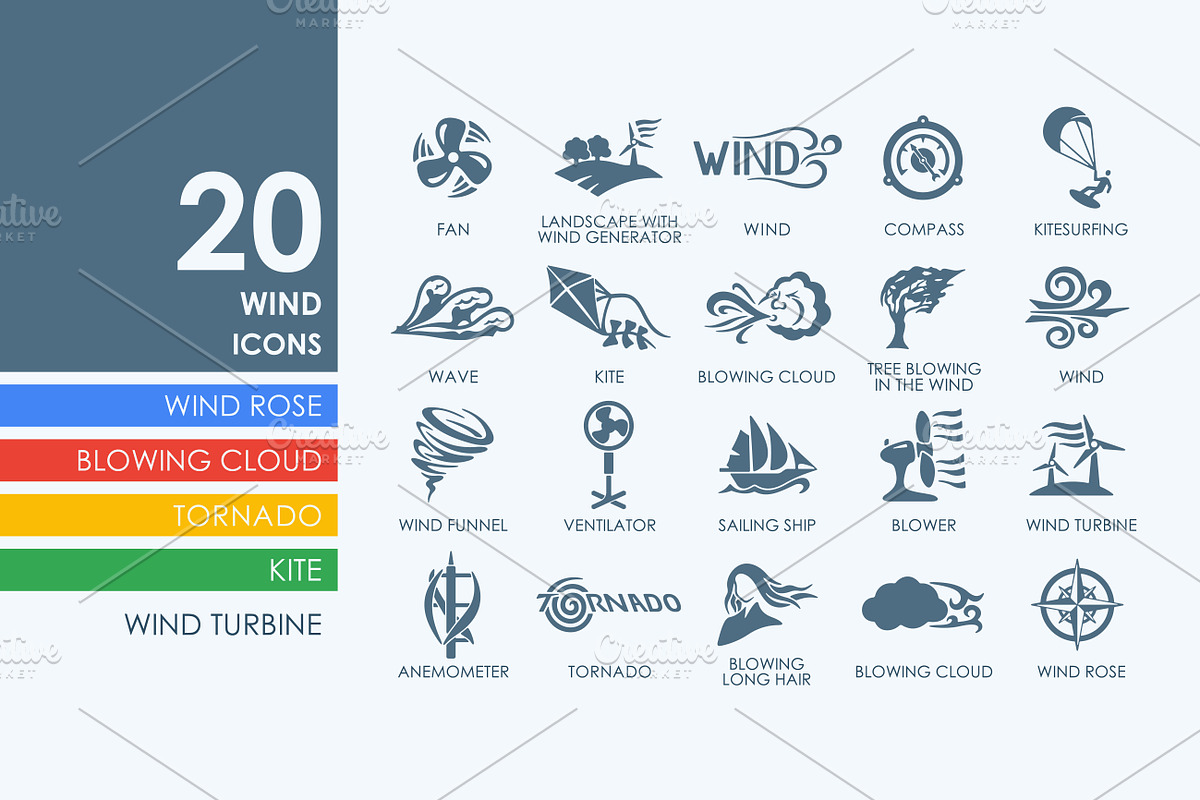 20 Wind icons, an Icon by Palau
