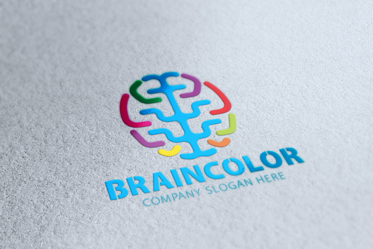 Brain Color Logo, a Branding & Logo Template by essegraphic