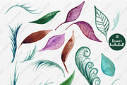 Teal & Purple Watercolor Floral Set, a Texture Illustration by ...