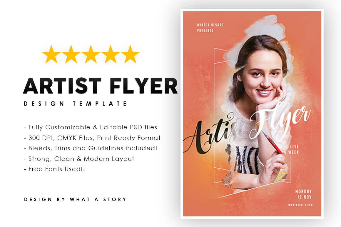 Artist flyer, a Flyer Template by What a Story
