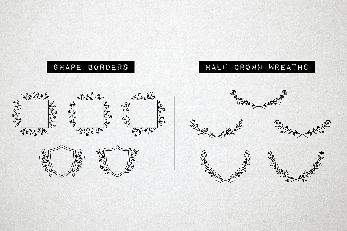 60 Flower Logo Borders, Floral Icons, an Outline Icon by Hatch Design ...