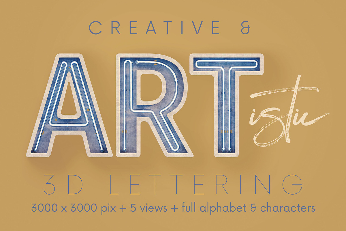 Concrete Neon - 3D Lettering, a Graphic by MIIM