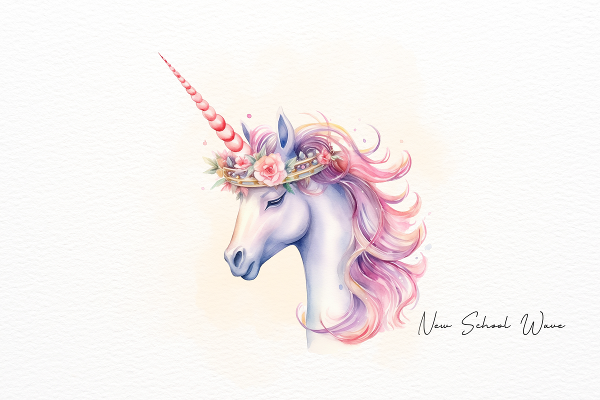 Magical Unicorn Watercolor Clipart, an Animal Illustration by New ...