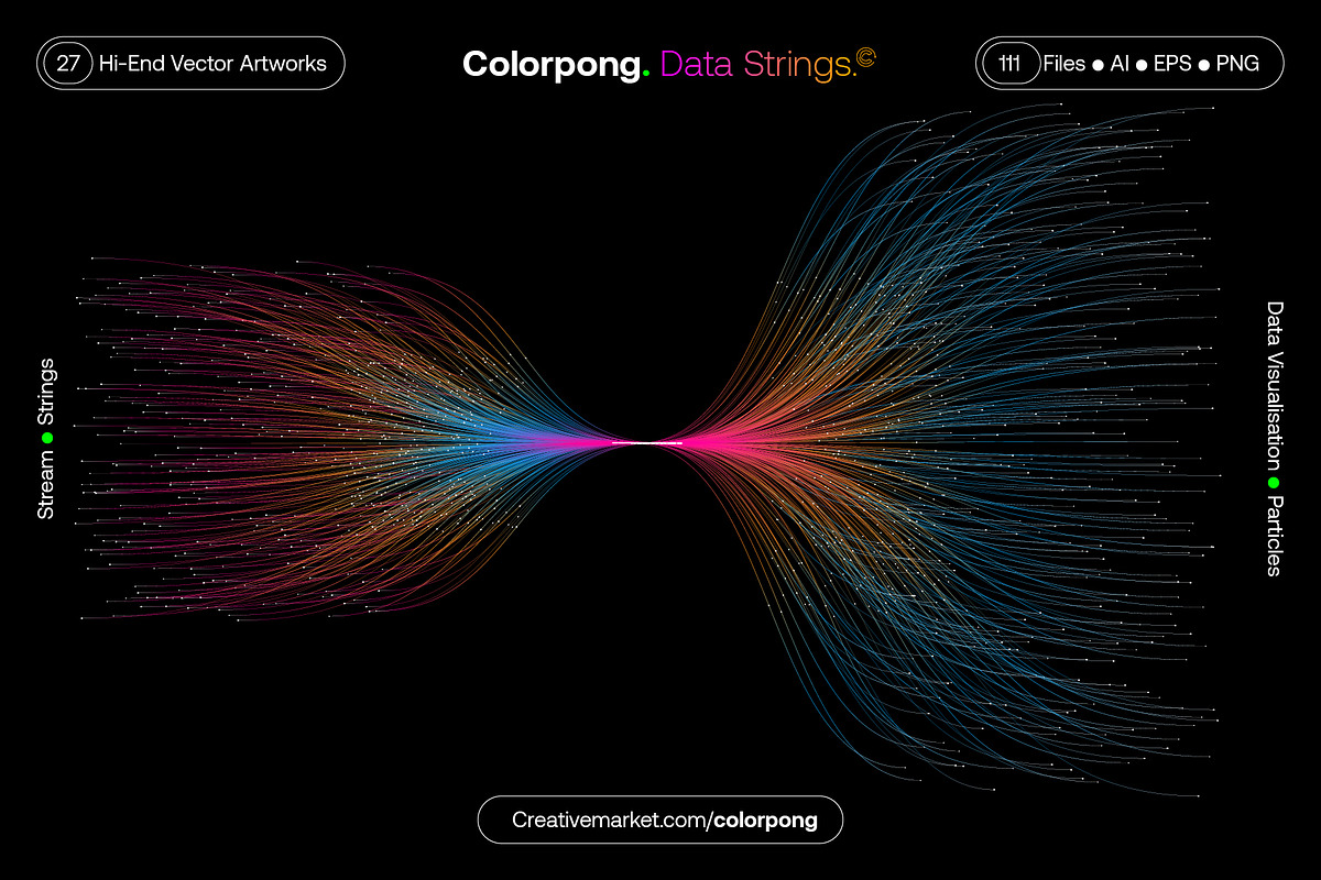 Data Strings – Vector Bundle, a Technology Illustration by Colorpong
