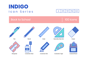 100 Back to School Icons - Indigo, an Outline Icon by Flat Icons