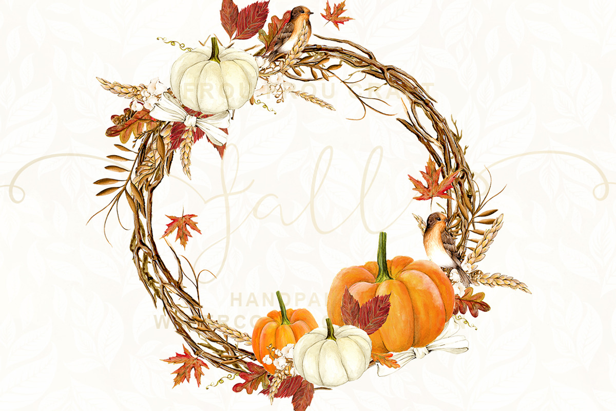 Watercolor Fall Autumn Clipart, a Seasonal Illustration by Frou Fou Craft