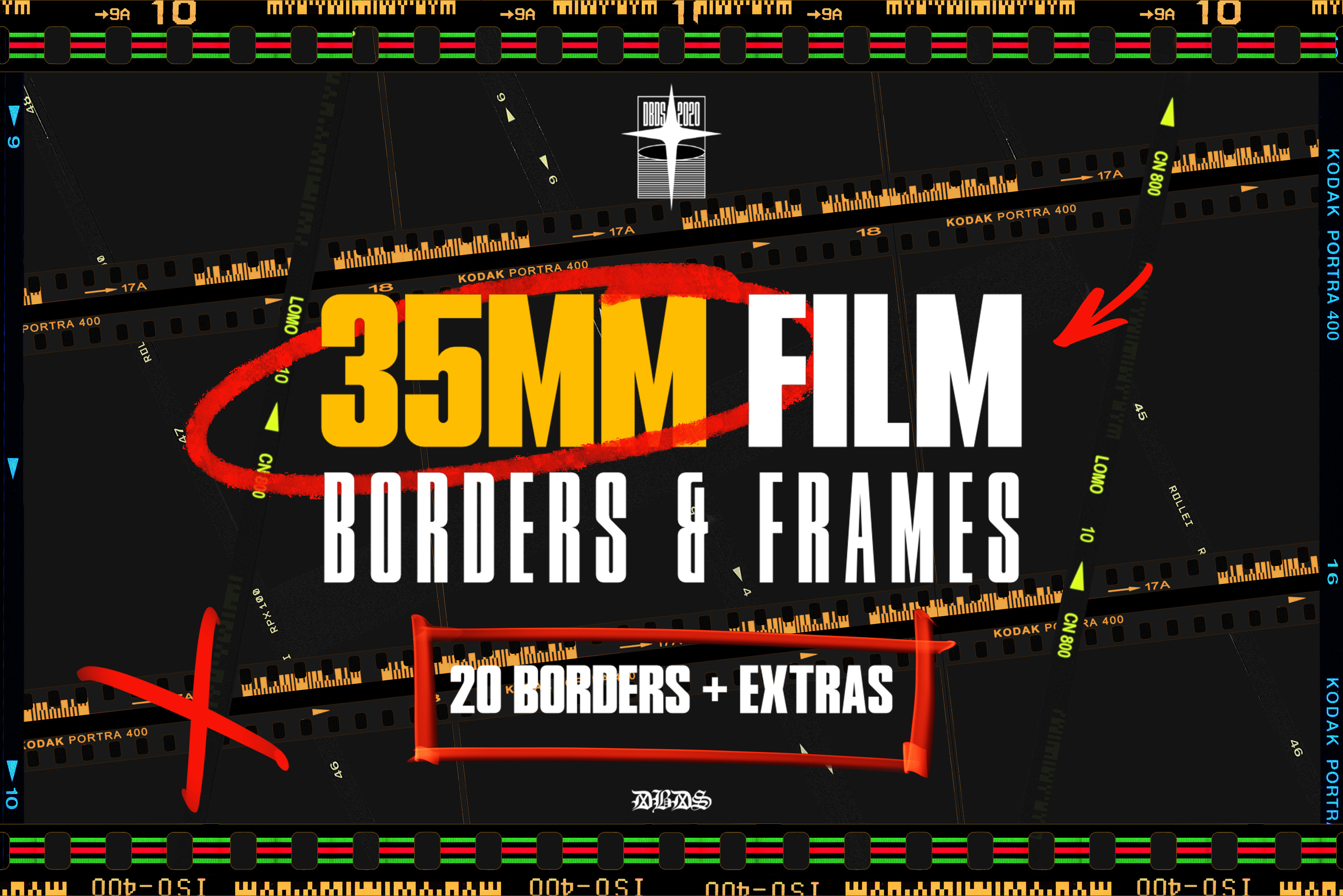 35mm Film Borders & Frames, a Texture Graphic by dbdslondon
