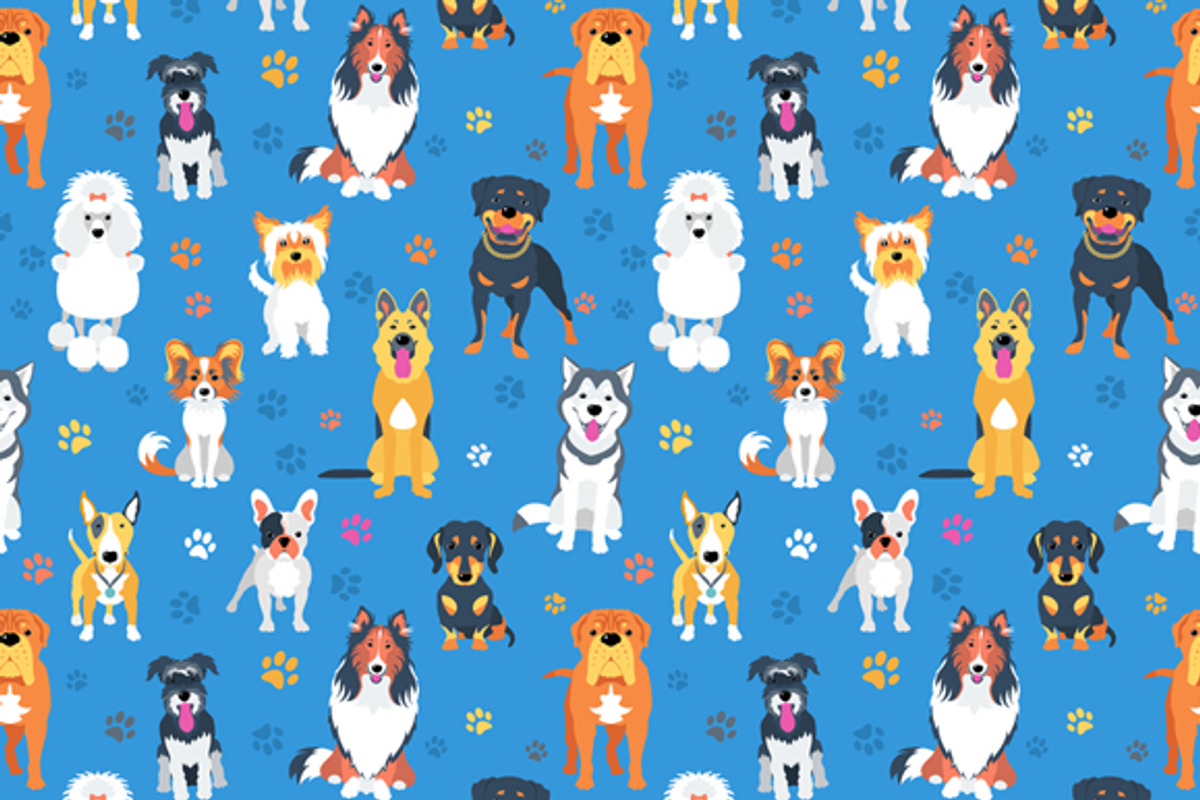 3 seamless backgrounds with pets, a Pattern Graphic by kavalenkava