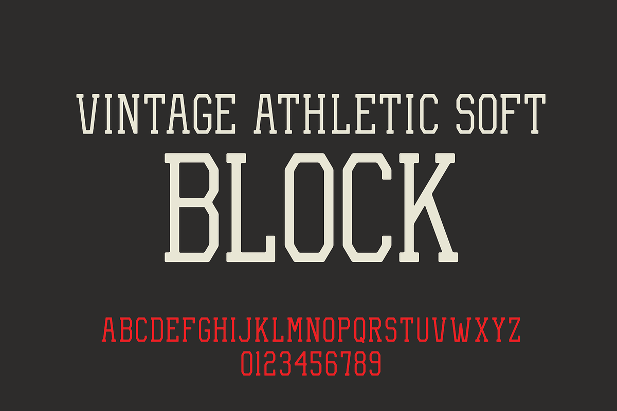 Vintage Athletic - Block Typeface, a Slab Serif Font by Millieangelo