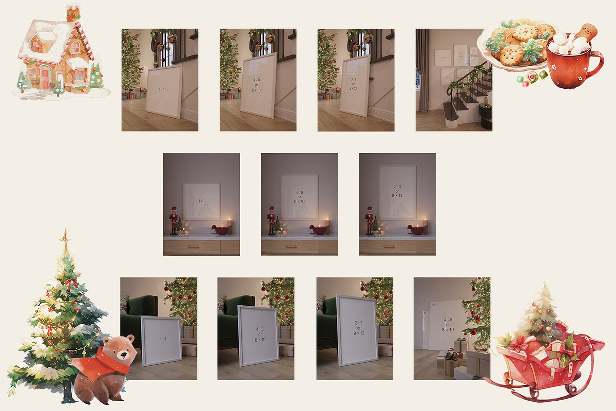 RIZDVO: Christmas Festive Frame Mockup