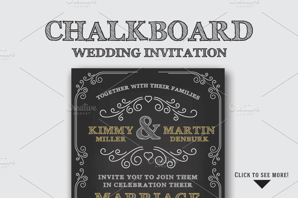 Chalkboard Wedding Invitation, an Invitation Template by Raftel