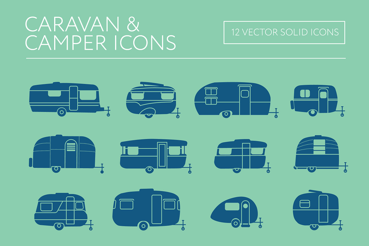 Caravan Icons, an Outline Icon by the cabin supply co